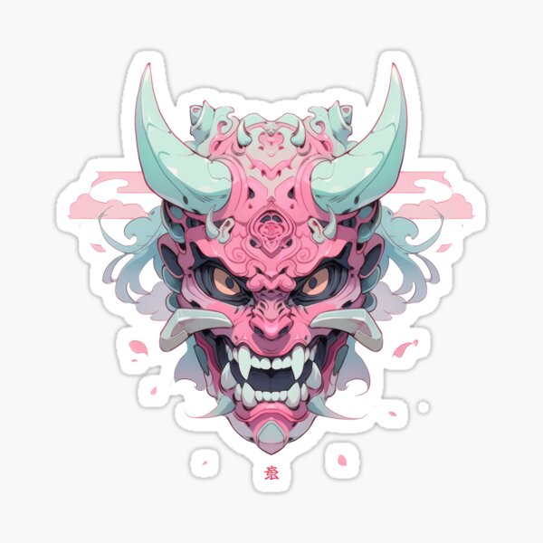 "Japanese Oni Mask" Sticker for Sale by YouthlnAsia | Redbubble