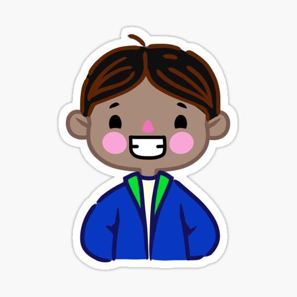 "Cute Cartoon Boy With Blue Jacket" Sticker for Sale by EverAfterStudio ...