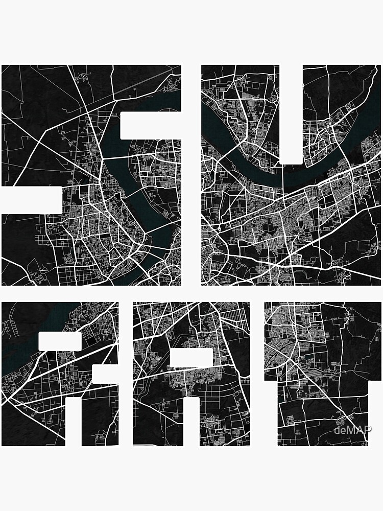 "Surat City Map of Gujarat, India - Dark" Sticker for Sale by deMAP ...