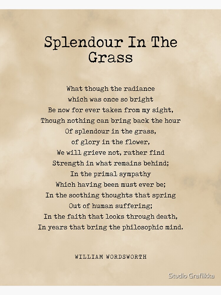 Splendour In The Grass Poem