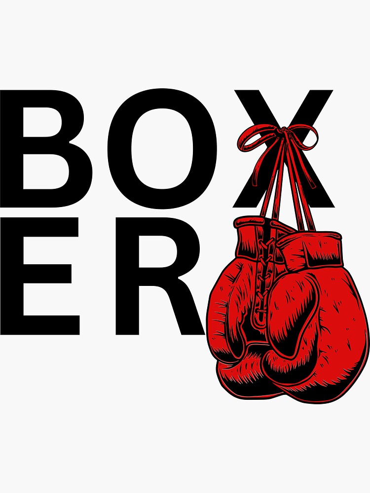 "Boxer with Black Letters and Red Gloves" Sticker for Sale by podguy ...