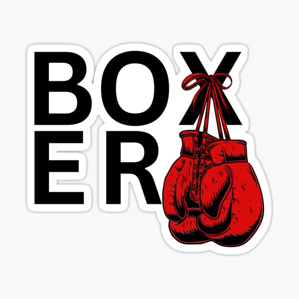 "Boxer with Black Letters and Red Gloves" Sticker for Sale by podguy ...