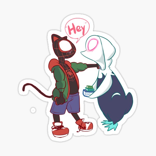 "Meows Morales and Spider-Guin" Sticker for Sale by dudeitshenry ...