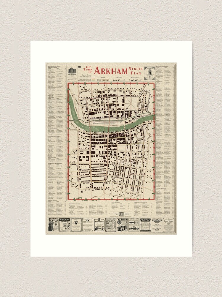 "Arkham Street Plan Map" Art Print for Sale by Chaosium | Redbubble