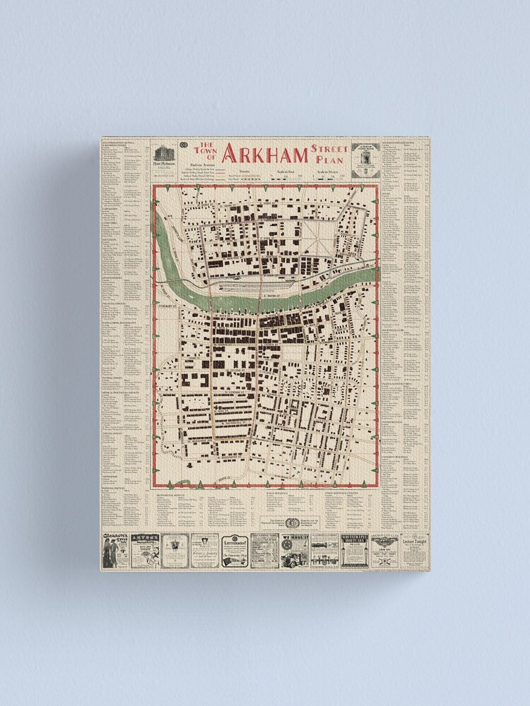 "Arkham Street Plan Map" Canvas Print for Sale by Chaosium | Redbubble