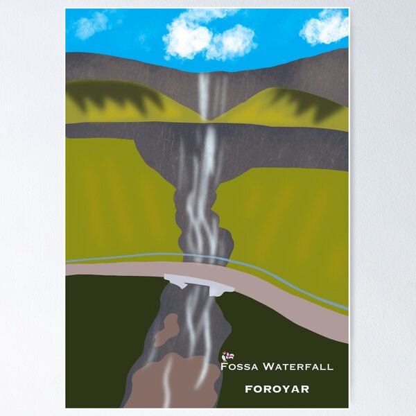 "Fossa waterfall Faroe Islands" Poster for Sale by ArtbyAnnikaj | Redbubble