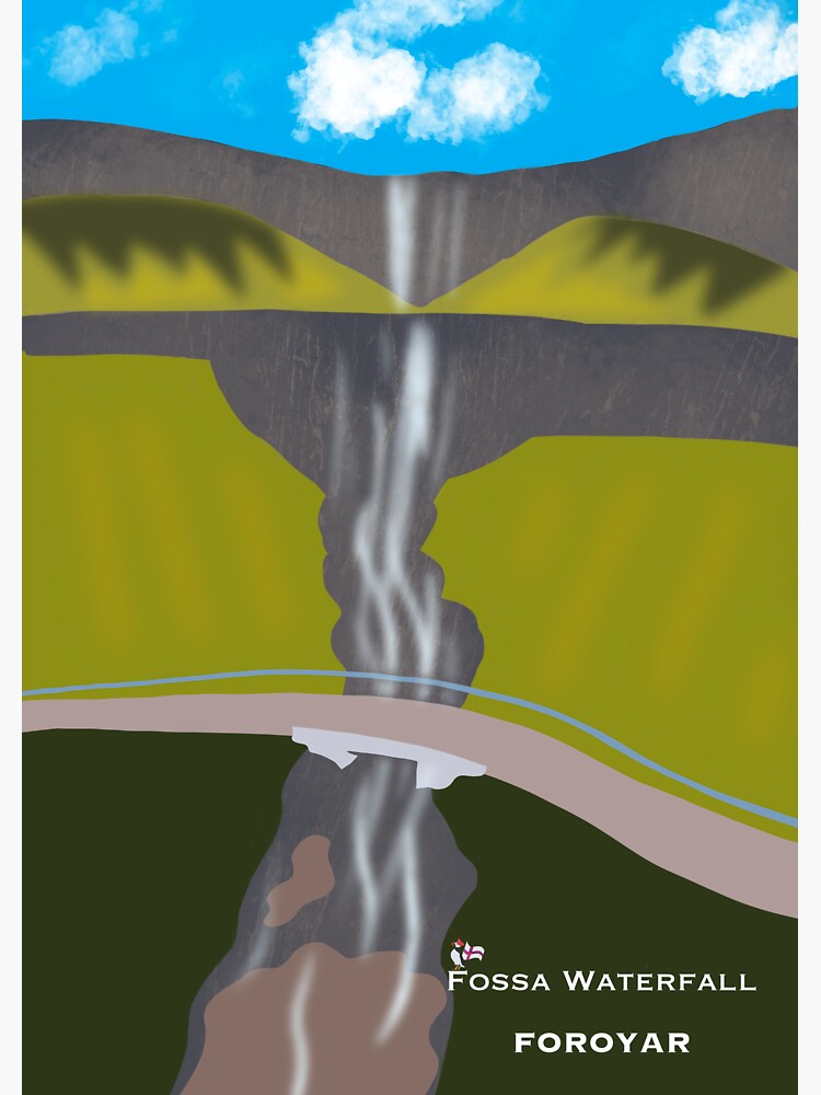 "Fossa waterfall Faroe Islands" Sticker for Sale by ArtbyAnnikaj ...