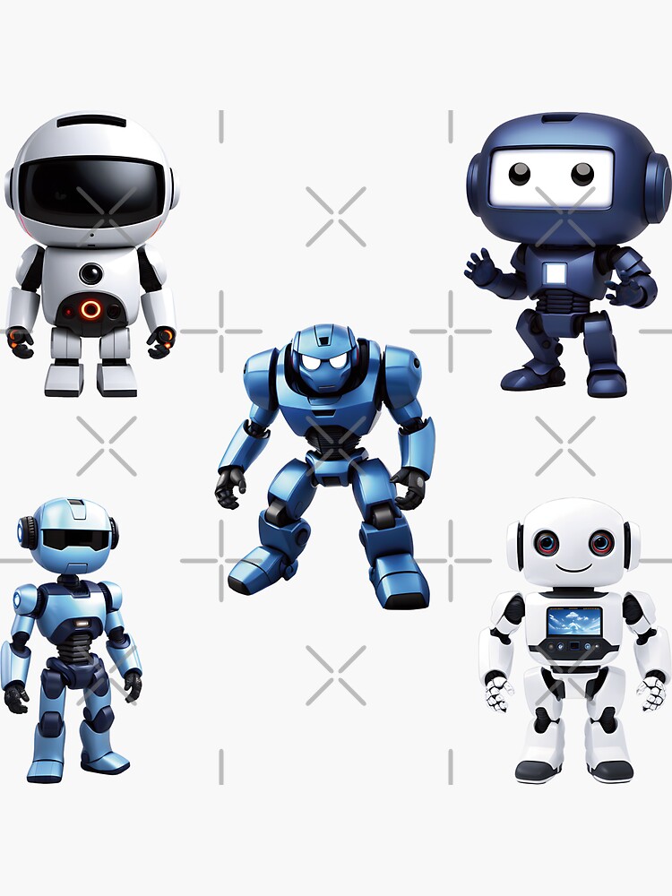 "Robot Pack: Discover a Universe of Robotic Designs" Sticker for Sale ...