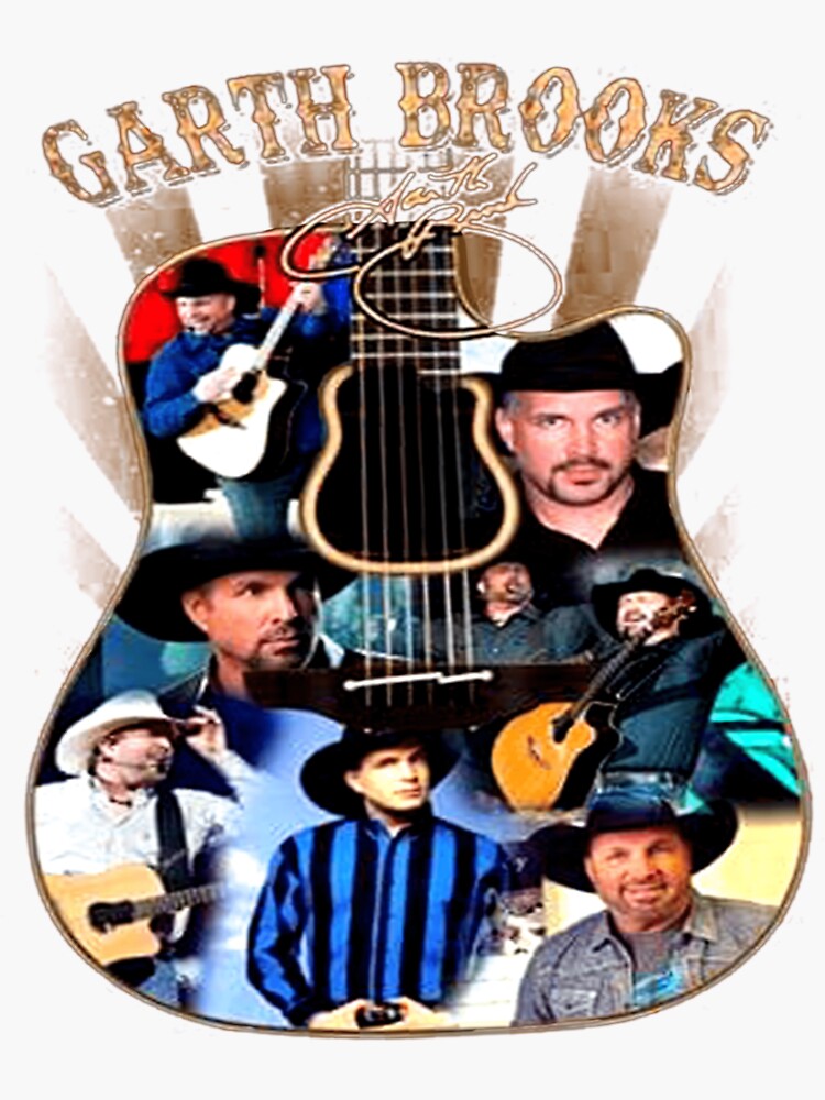 "Guitar Garth Brooks" Sticker for Sale by Effrimemandap | Redbubble