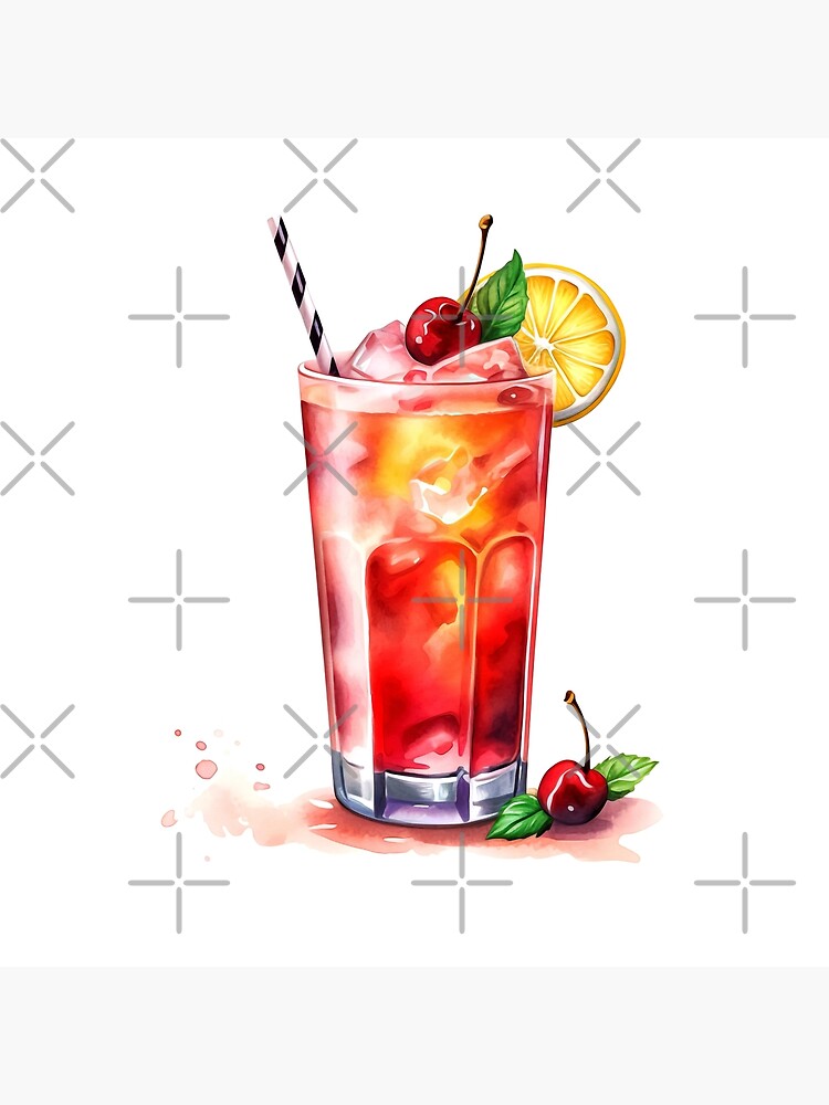 "Singapore Sling Drink Clipart, Gin Cocktail, Juniper Drink Art, Gin ...