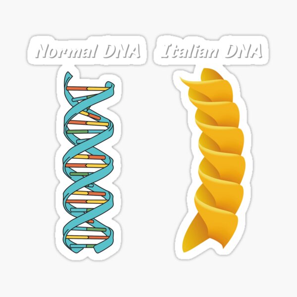 "Italian DNA vs Normal DNA" Sticker for Sale by kakatina | Redbubble