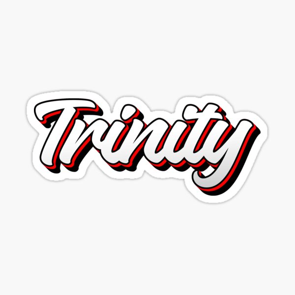 "Trinity Name Label (Black)" Sticker for Sale by NafilNafiz | Redbubble