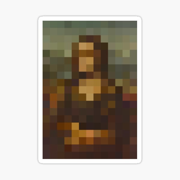 "Mona Lisa in Pixel Art by Leonardo da Bits" Sticker for Sale by ...