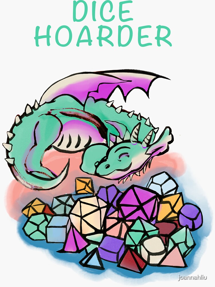 "Dice Hoarder - Little Dragon Pastel Rainbow " Sticker for Sale by ...