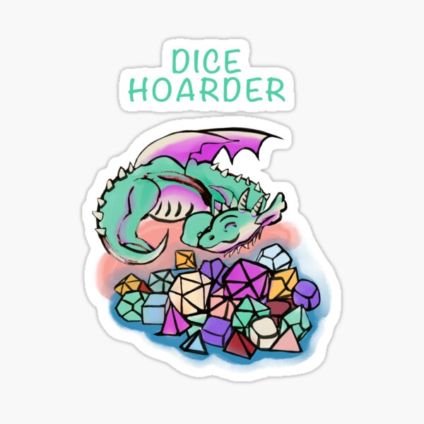 "Dice Hoarder - Little Dragon Pastel Rainbow " Sticker for Sale by ...
