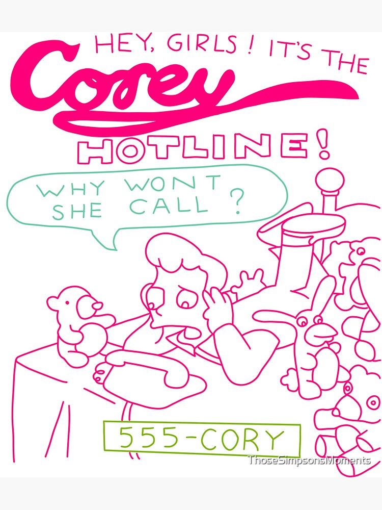 "Corey Hotline" Sticker for Sale by TadHappyGilmore | Redbubble