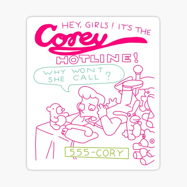 "Corey Hotline" Sticker for Sale by TadHappyGilmore | Redbubble
