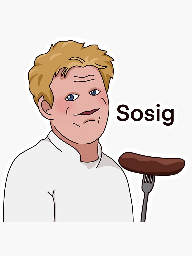 "Sosig meme cartoon style" Sticker for Sale by EmoSkelly | Redbubble