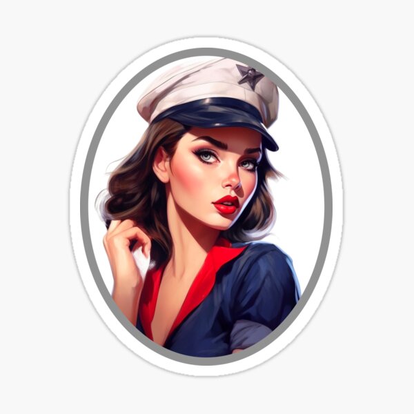 "Nautical Pin Up" Sticker for Sale by UtterlyCutterly | Redbubble
