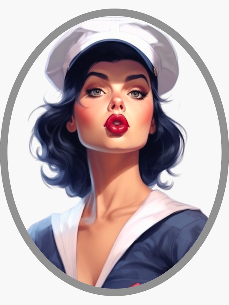 "Nautical Pin Up" Sticker for Sale by UtterlyCutterly | Redbubble