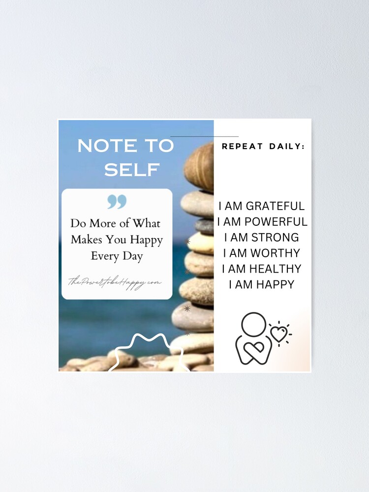 "NOTE TO SELF" Poster for Sale by mommywarrior | Redbubble