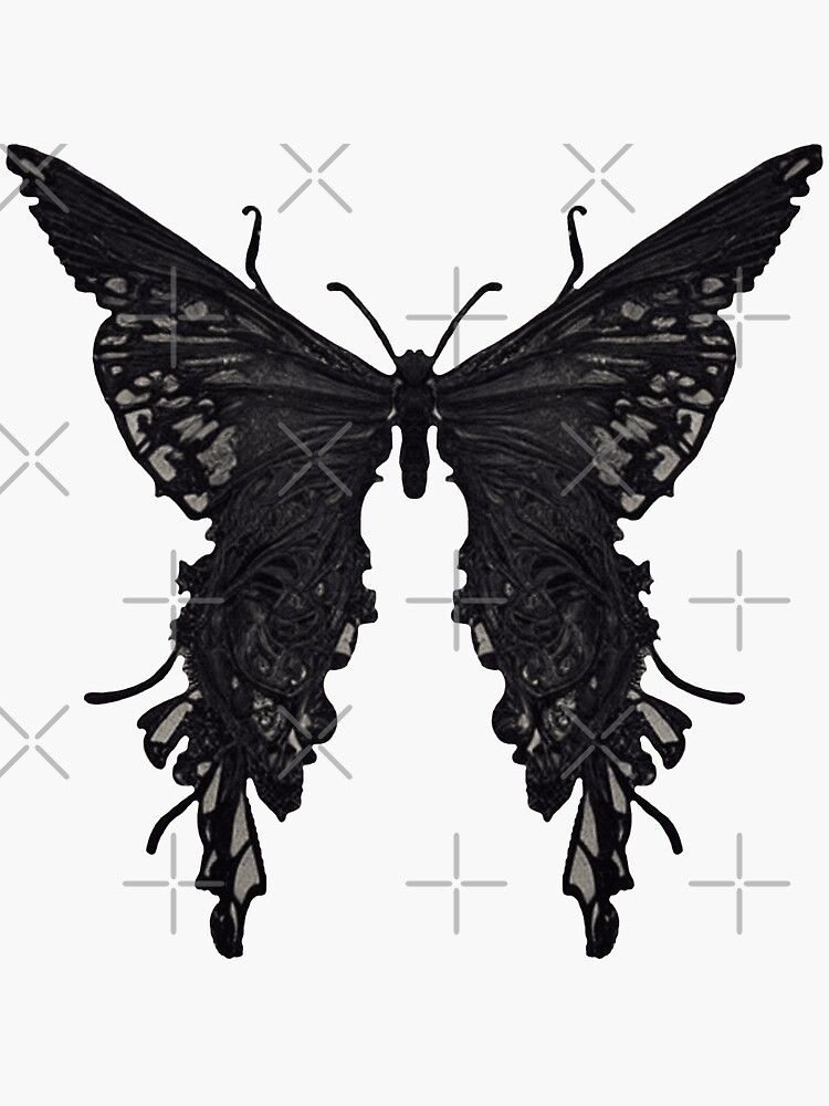 "Black Lace Butterfly | Vintage Art | Lace Art | Vintage Lace" Sticker ...