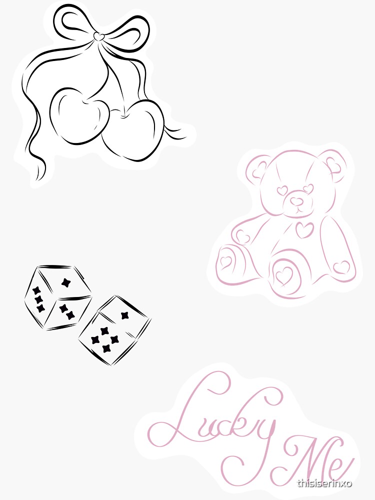"lucky me - coquette pack" Sticker for Sale by thisiserinxo | Redbubble