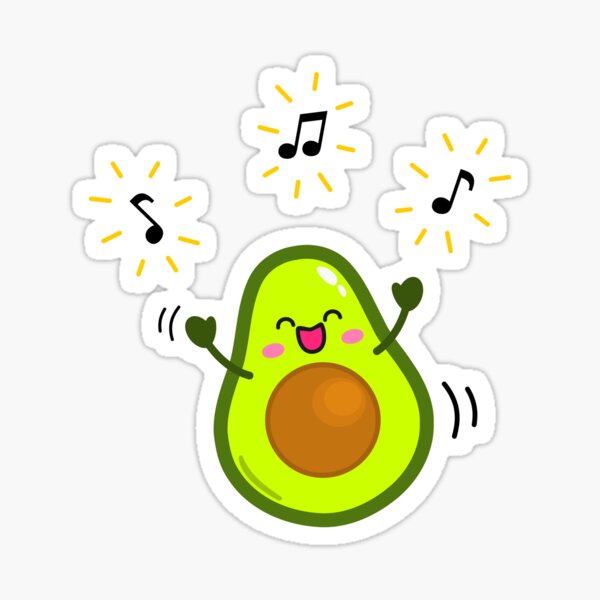 "Happy dancing avocado (Dark grey BG)" Sticker for Sale by mixMixtli ...