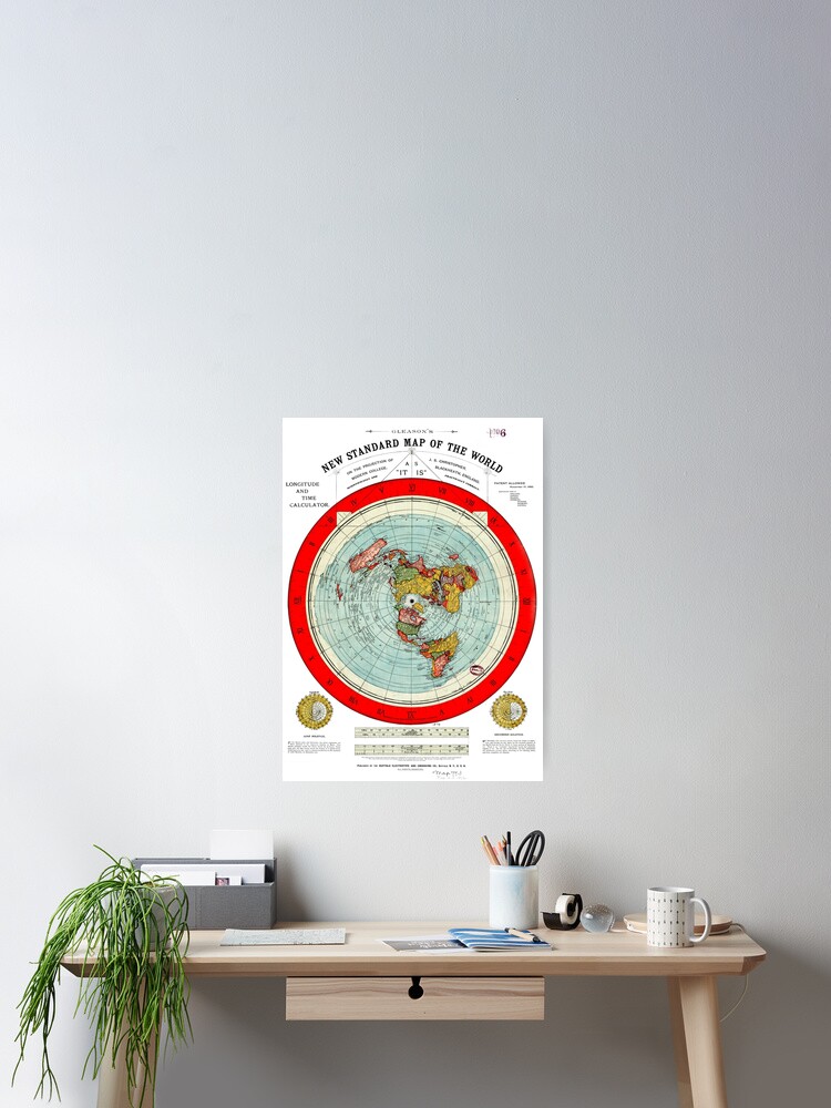"GLEASON'S NEW STANDARD MAP OF THE WORLD" Poster for Sale by ...
