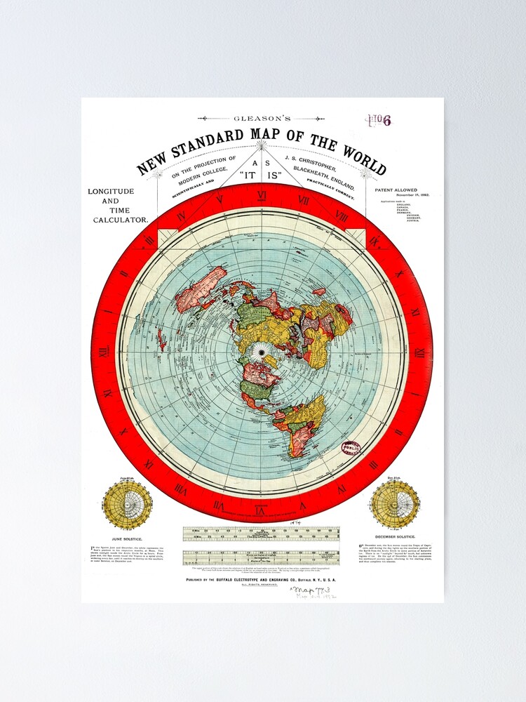 "GLEASON'S NEW STANDARD MAP OF THE WORLD" Poster for Sale by ...