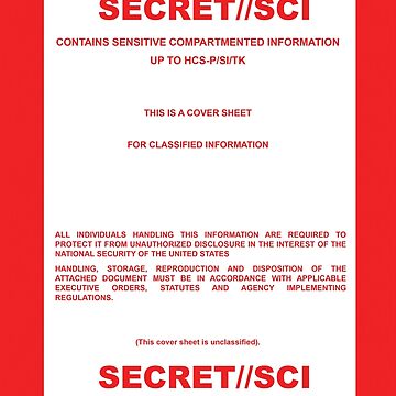 "SECRET // SCI SENSITIVE COMPARTMENTED INFORMATION" Sticker for Sale by GiantRobotArch | Redbubble