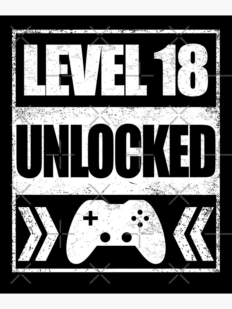"Level 18 unlocked - 18th birthday gift" Canvas Print by Luna-May ...