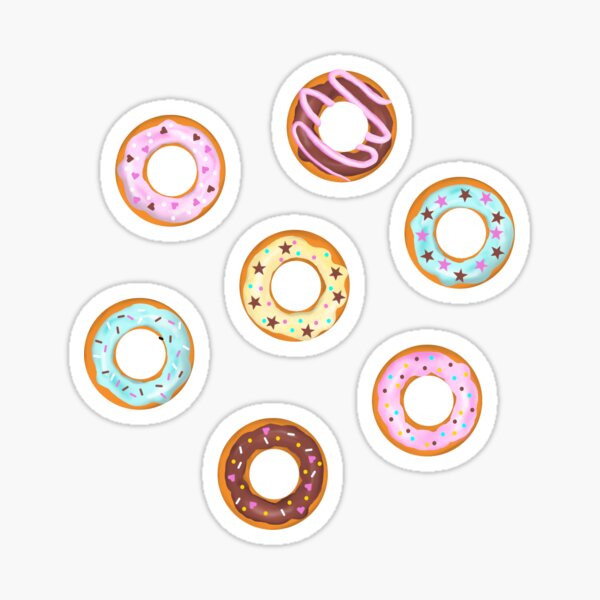 "Cute Donuts Print" Sticker for Sale by TalkingWallsGe | Redbubble