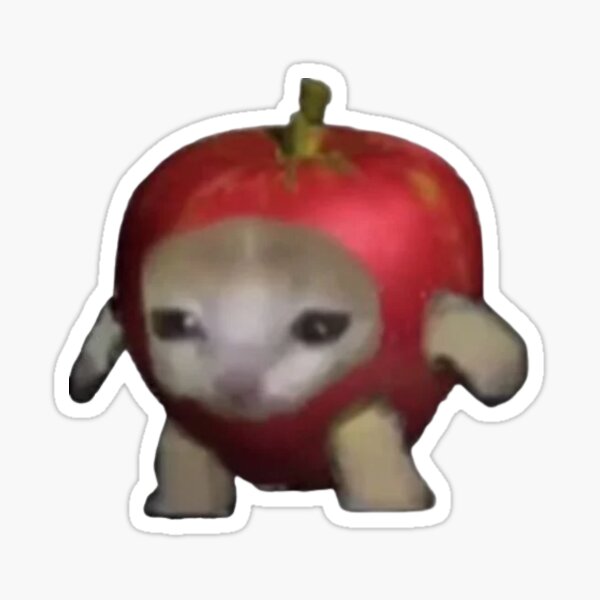 "apple cat meme" Sticker for Sale by snaekfoot | Redbubble