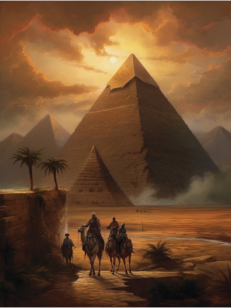 "Illustration Pyramids of Giza - Ancient Egyptian Art Lovers Poster, Wall Art, Photo Print, Art ...