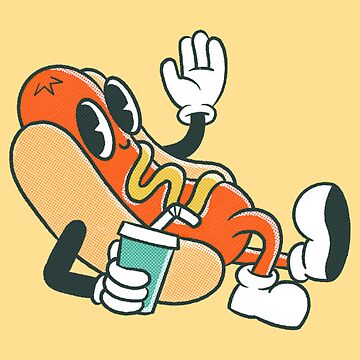 "hot dog smiley" Sticker by Andy-Burgos | Redbubble