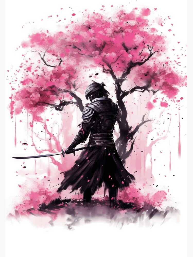 "Aquarelle Sakura Samurai" Sticker for Sale by AyrioArt | Redbubble