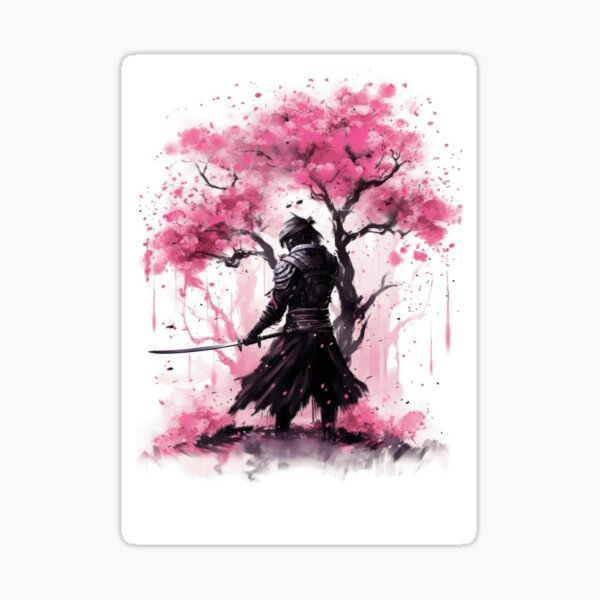 "Aquarelle Sakura Samurai" Sticker for Sale by AyrioArt | Redbubble