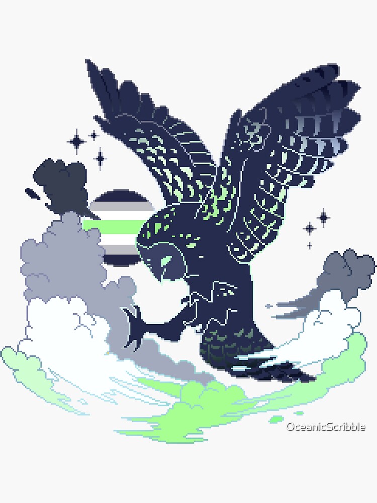 "Agender LGBT Pride Owl Pixel Art - Requested" Sticker for Sale by ...