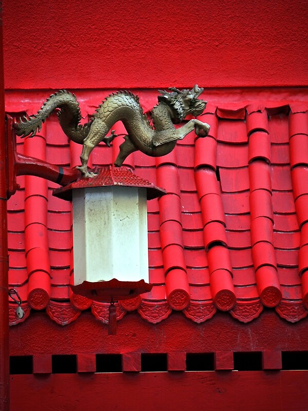 "Chinese Dragon Street Light" by Rae Tucker | Redbubble
