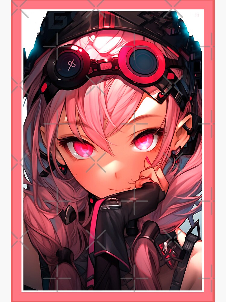 "Aesthetic Anime Girl Rosa Pink Black | Quality Aesthetic Anime Design ...