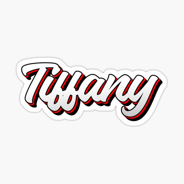 "Retro Tiffany Name Label" Sticker for Sale by NafilNafiz | Redbubble