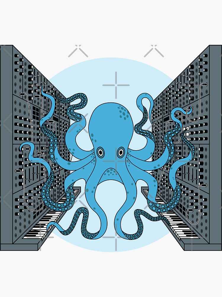 "Modular Synth Electronic Musician" Sticker for Sale by AtomicMalibu ...