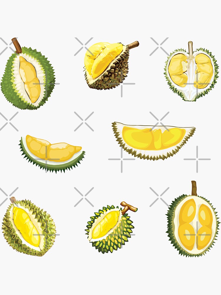 "Durian Set" Sticker for Sale by KewaleeTee | Redbubble