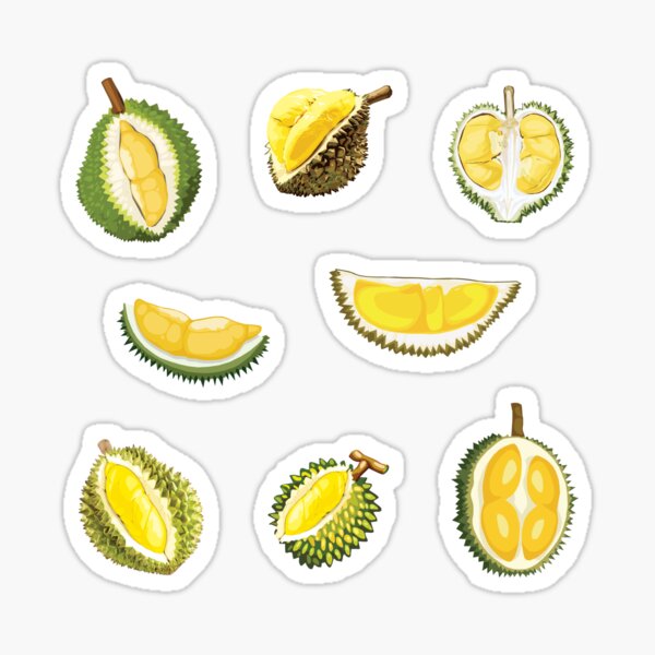 "Durian Set" Sticker for Sale by KewaleeTee | Redbubble