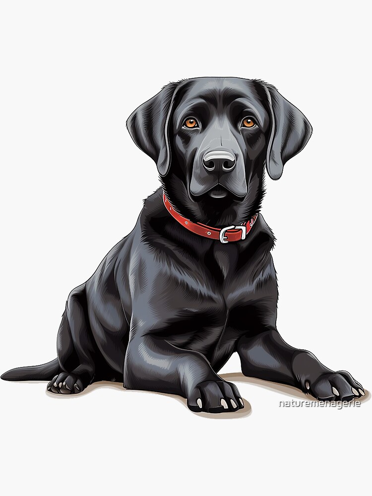 "Black Labrador" Sticker for Sale by naturemenagerie | Redbubble