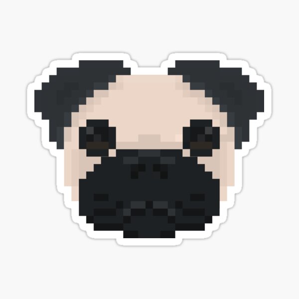 "Pixel Art Pug" Sticker for Sale by raemay | Redbubble