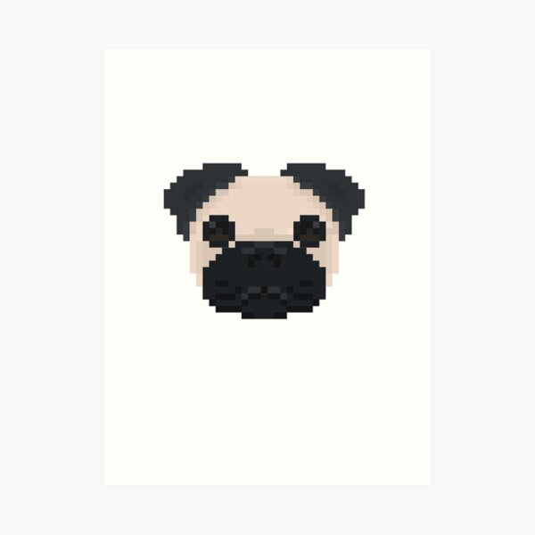"Pixel Art Pug" Art Print for Sale by raemay | Redbubble