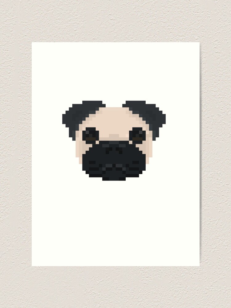 "Pixel Art Pug" Art Print for Sale by raemay | Redbubble