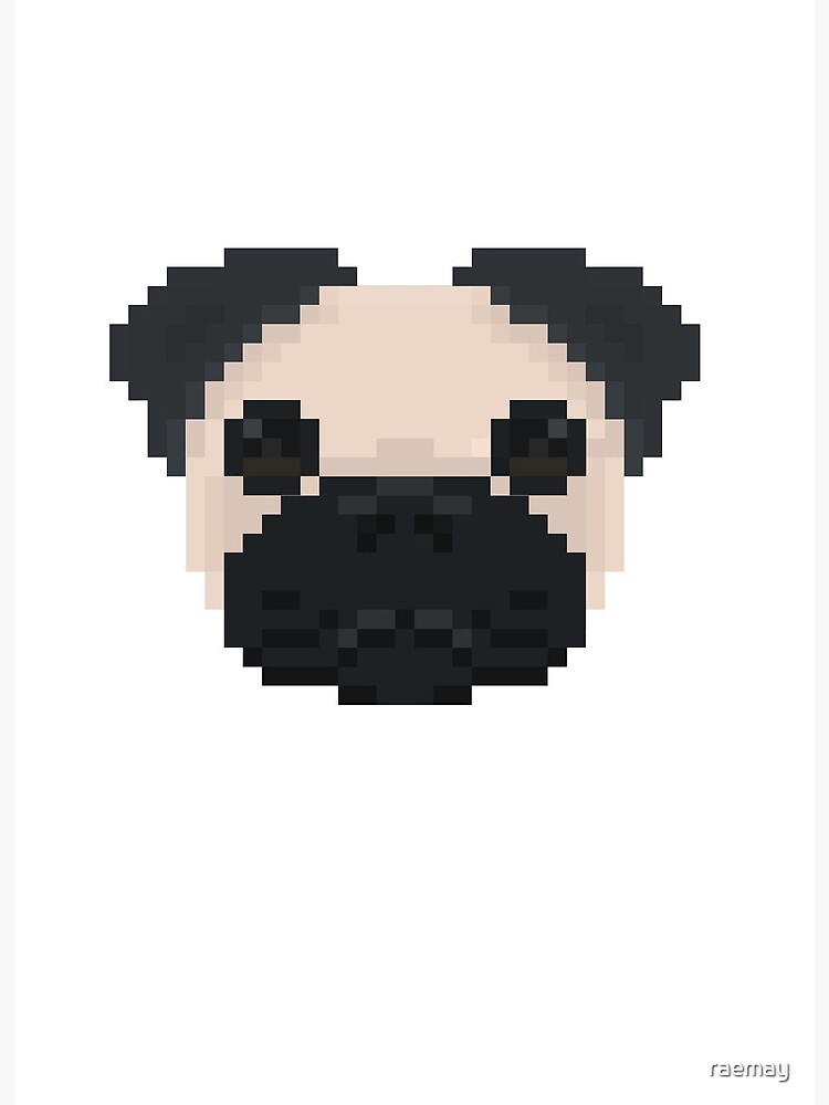 "Pixel Art Pug" Art Print for Sale by raemay | Redbubble